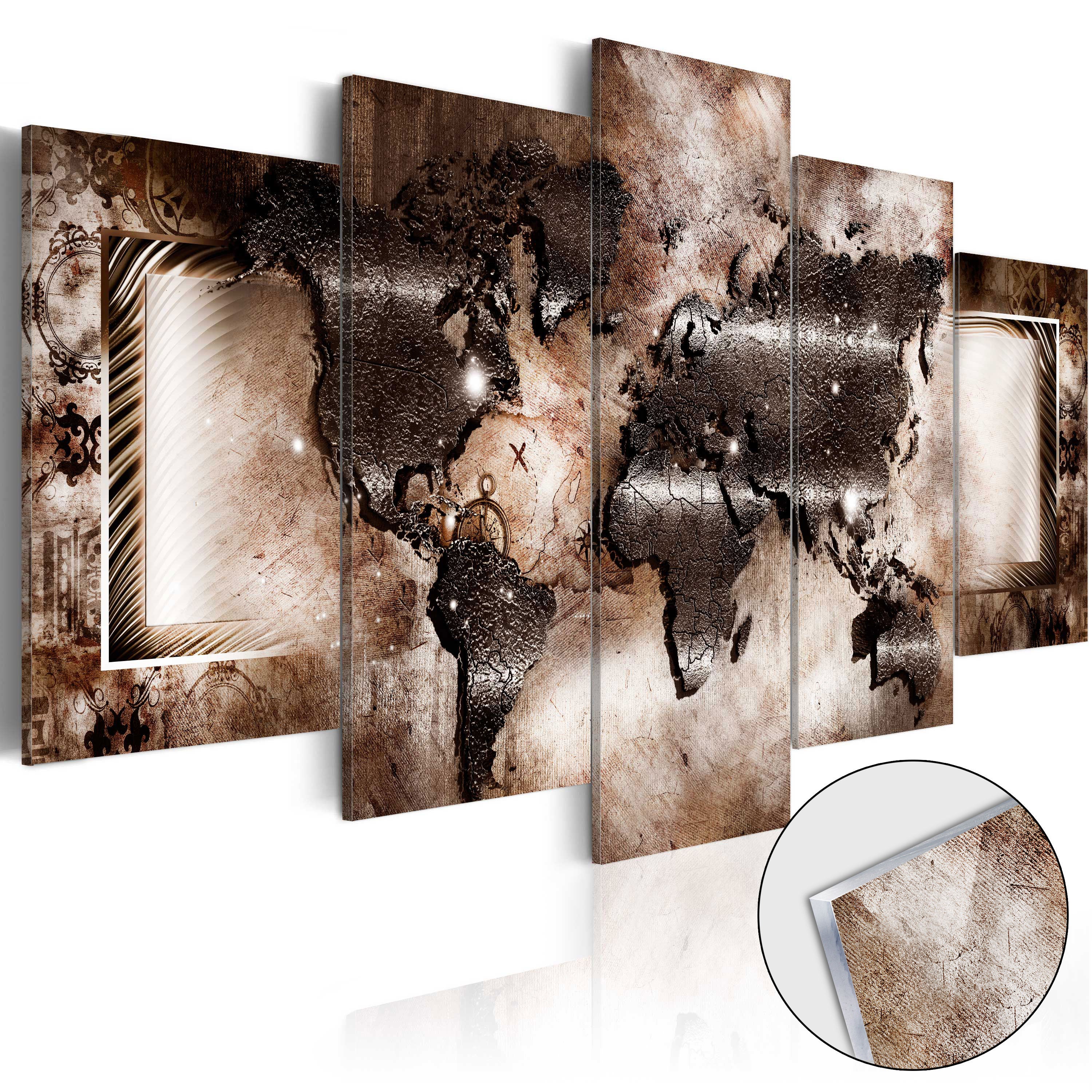 Tableau sur verre acrylique - Platinum Map [Glass] - 200x100 | Leroy Merlin
