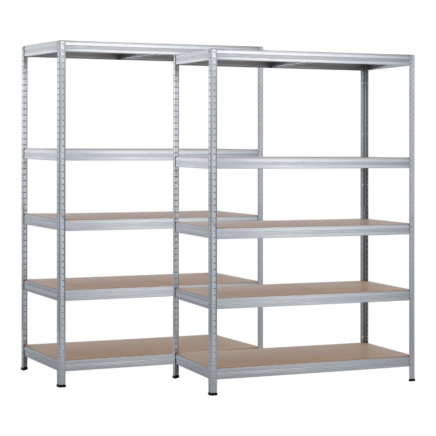 Pack de 2 Etagères Modulaires Métalliques avec 5 Etagères 1250kg Argent ...