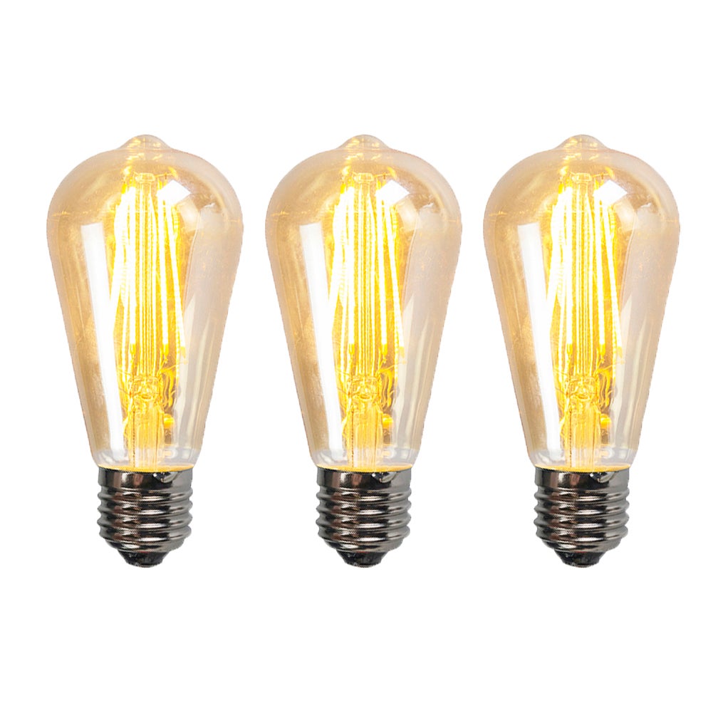 Lot de 3 ampoules LED E27 dimmables ST64 dorées 5W 450lm 2200K | Leroy ...