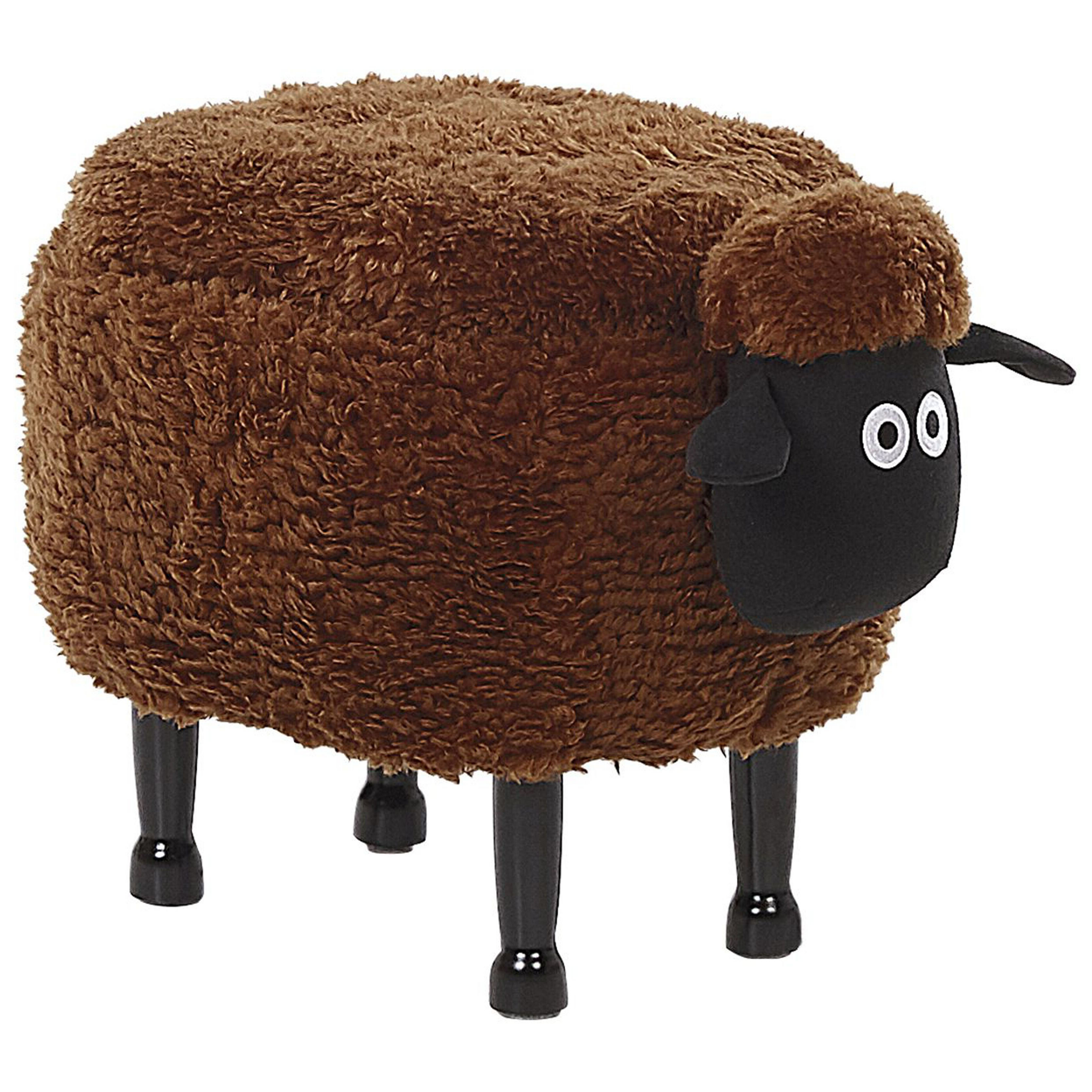 Beliani Puf animal con almacenaje SHEEP Tela Marrón | Leroy Merlin