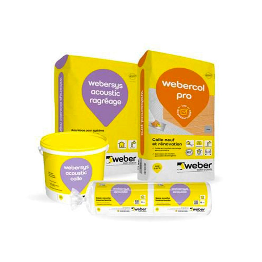 Kit Weber sys Acoustic + Webercol pro gris - 15 m2 | Leroy Merlin