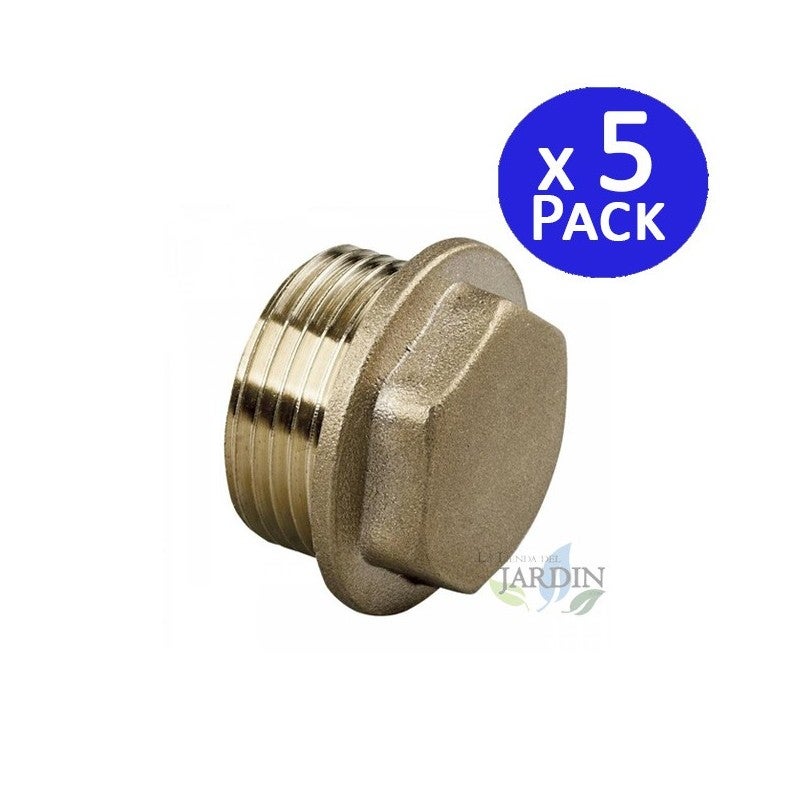 Lot de 5 Bouchon Mâle Laiton 1 1/2'' | Accessoire en laiton Aenor | Bouchon en laiton 1 1/2 ...