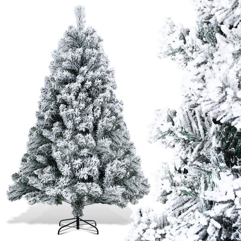 Sapin de Noël Artificiel avec Neige Blanche épaisse, Sapin Artificiel pour Décoration Noël avec ...
