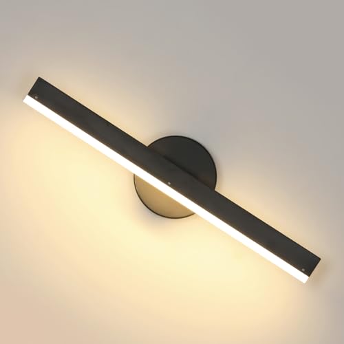COMELY Aplique De Pared LED Negro Orientable 300° 12W 38 cm, Luz Cálida ...