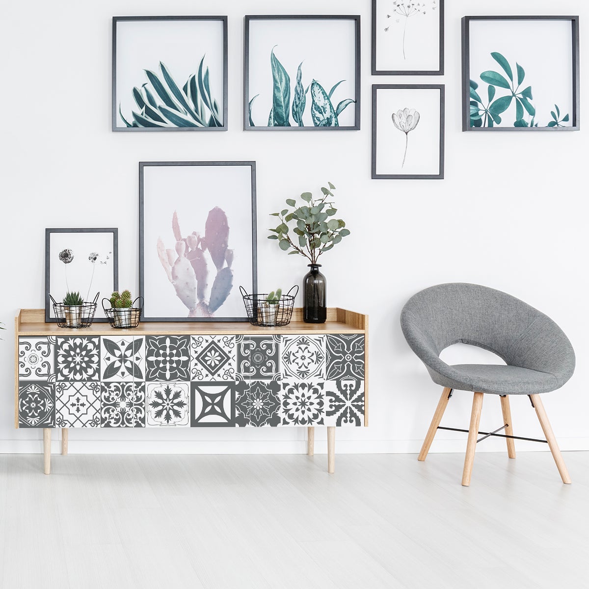 24 vinilos baldosa de cemento muebles luncino - adhesivo de pared ...