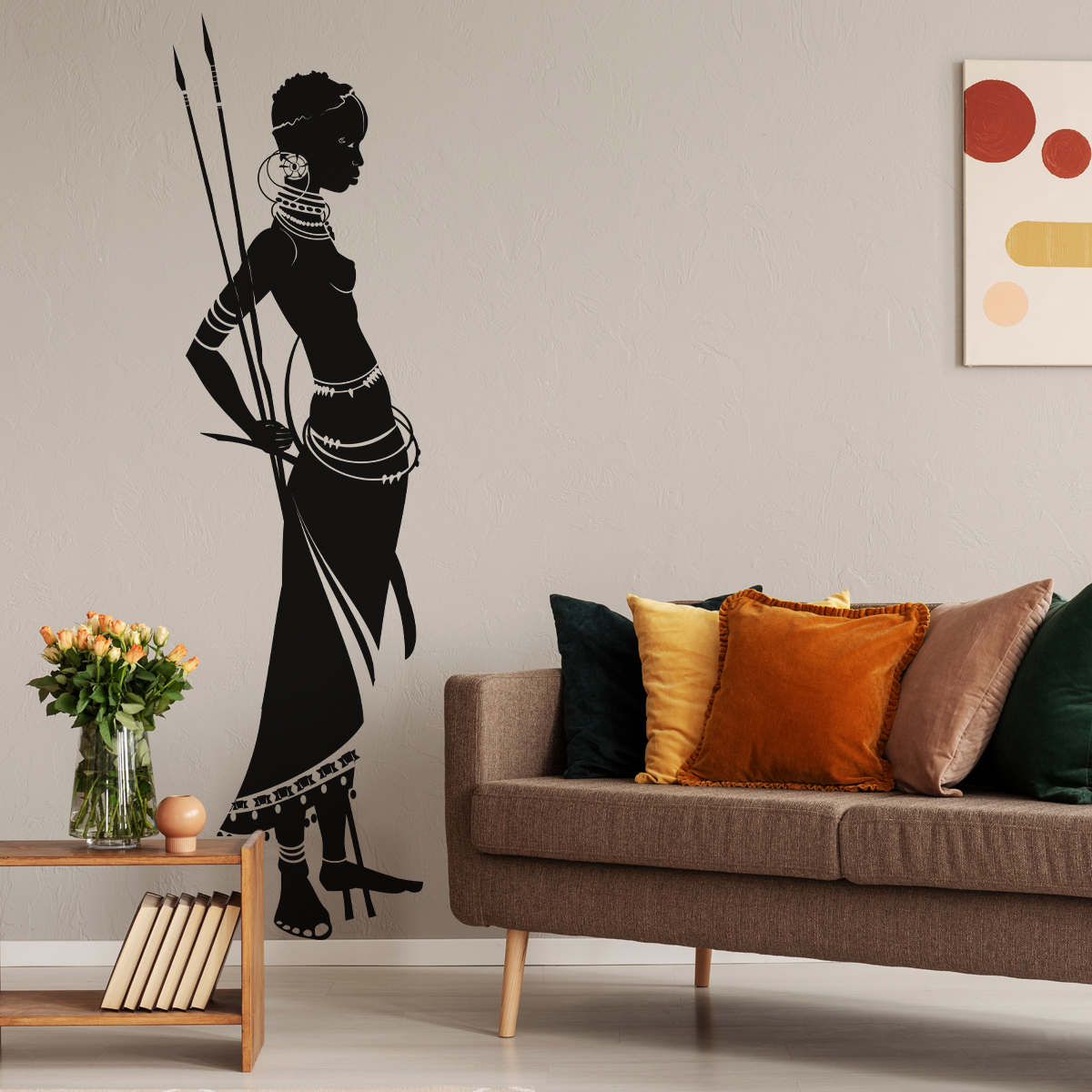 Sticker Mural - Femme africaine - Noir - 27x100 cm | Leroy Merlin