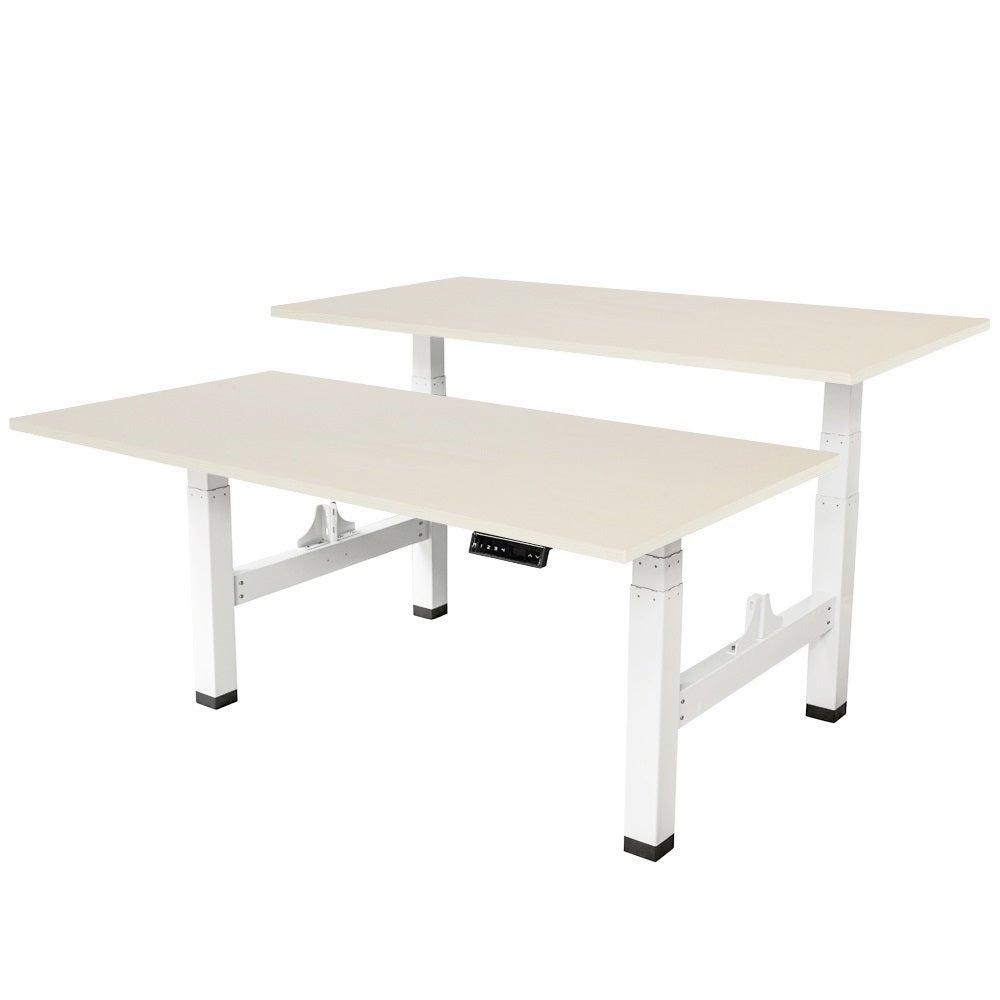 Escritorio elevable eléctrico - 140x80 cm - Dos motores dobles - Blanco ...