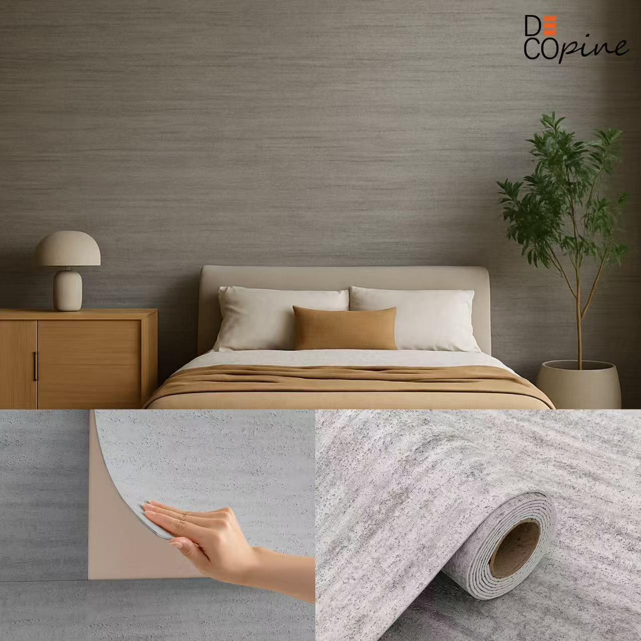 Papel Pintado Autoadhesivo 3D Efecto Piedra – Gris Oscuro – PVC Grueso ...