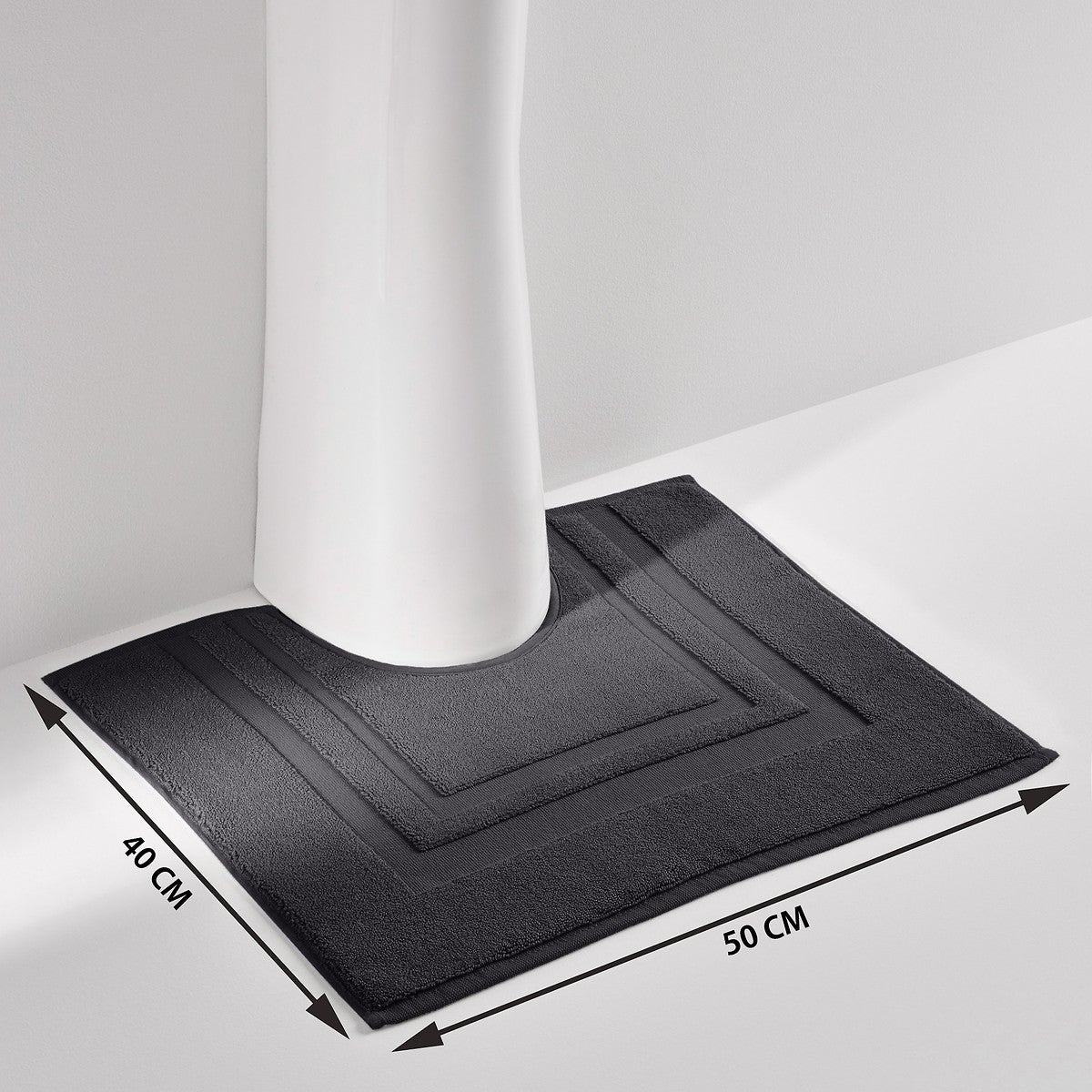 Tapis de bain 1100 g/m², Zavara - Carbone - 50 x 70 cm | Leroy Merlin