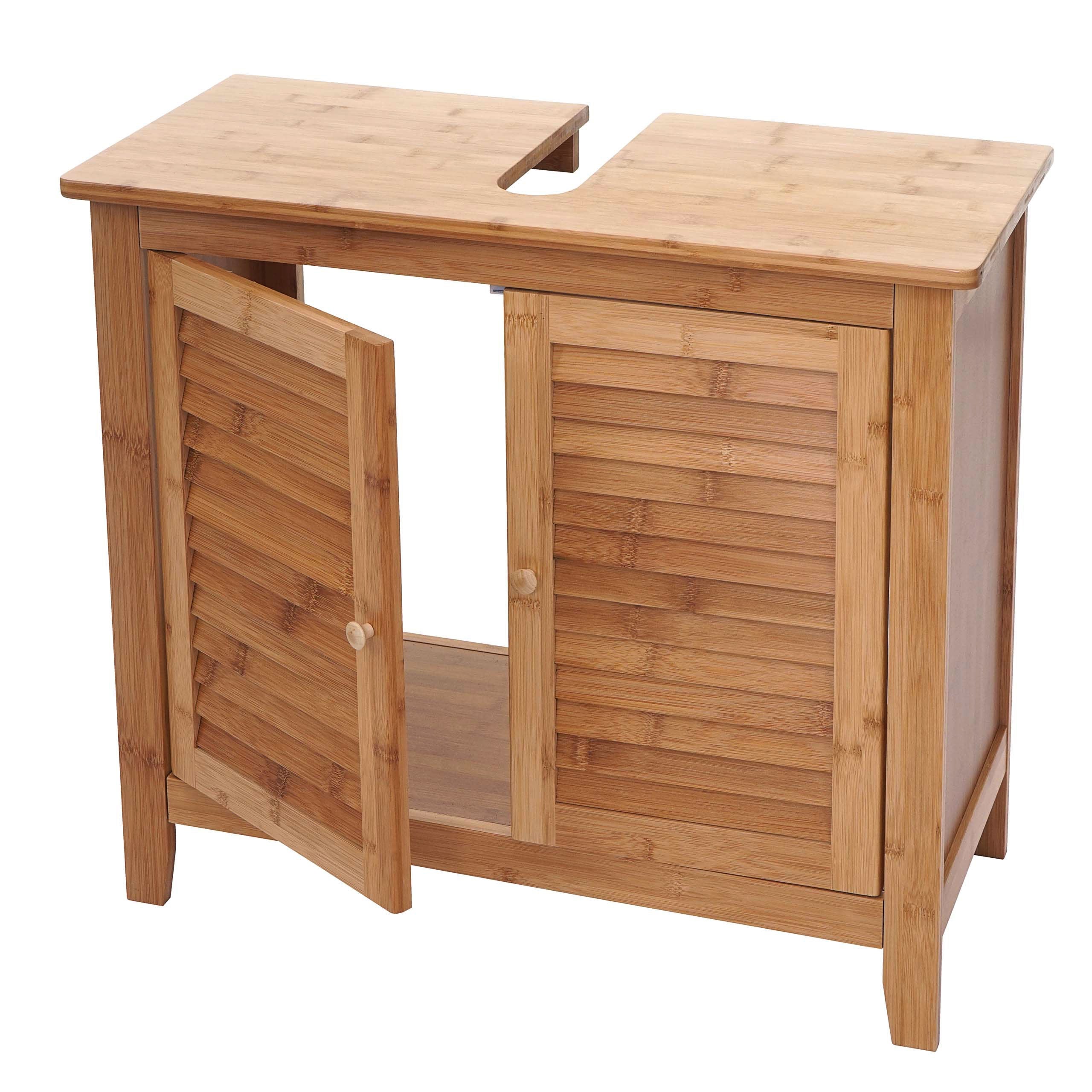 Práctico y elegante mueble de baño de bambú 60x67x30cm 04_0001253 ...