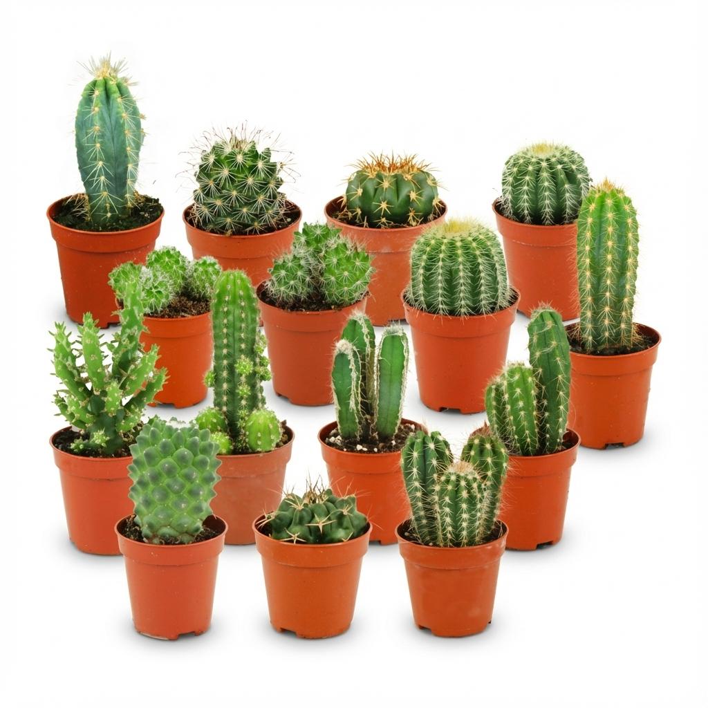 Mini cactus set 15 pcs Ø 5,5 cm hauteur 5-10 cm– ComfortXL Green ...