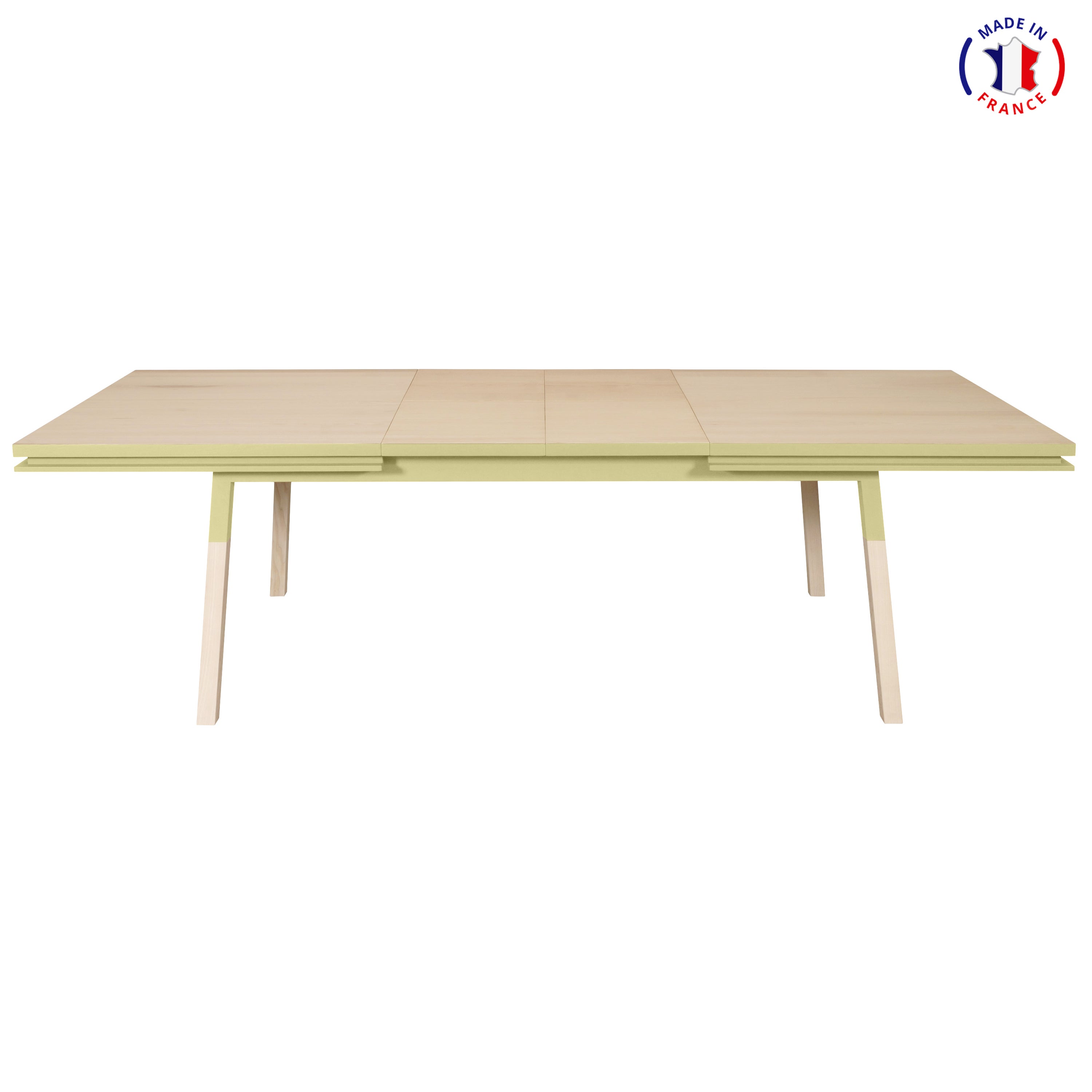 Table repas rectangulaire 200x100 cm 2 rallonges, 100% frêne massif ...