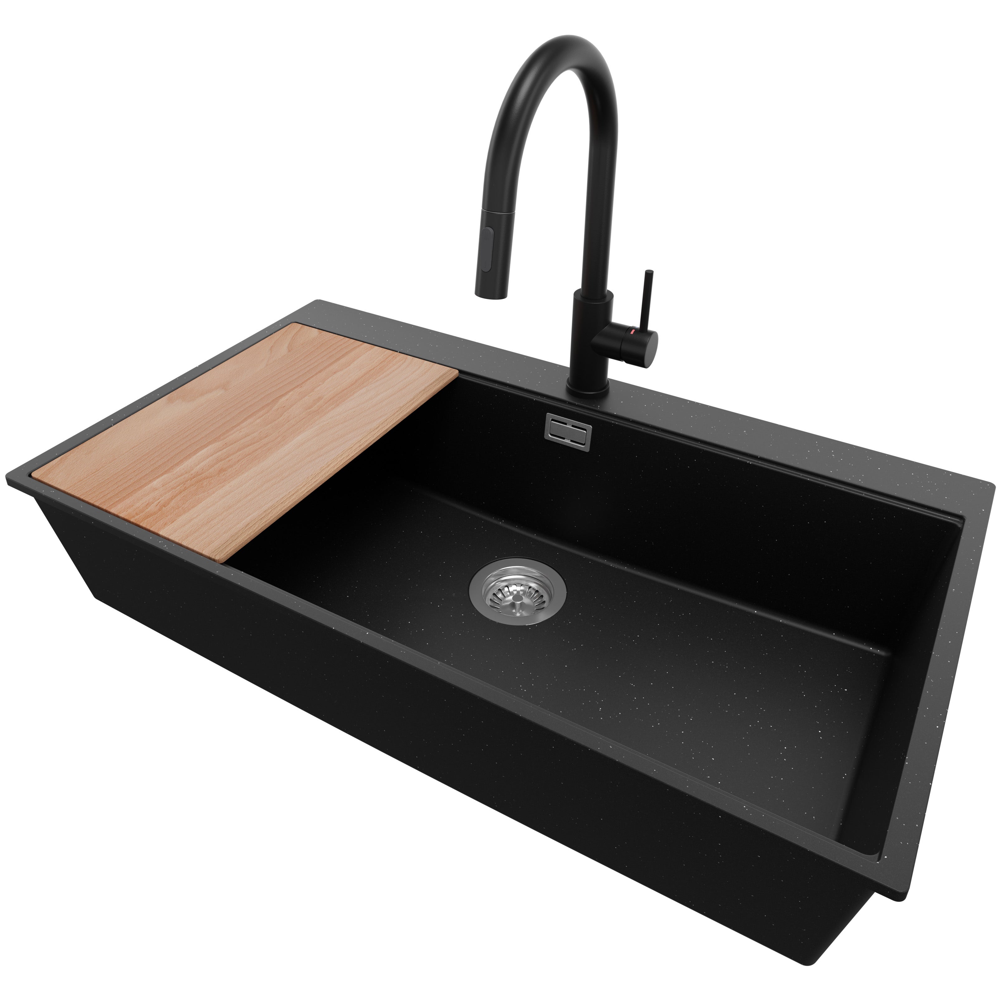 PRIMAGRAN Lavandino da Cucina Nero Metallico 88x50cm, Lavello da Cucina ...