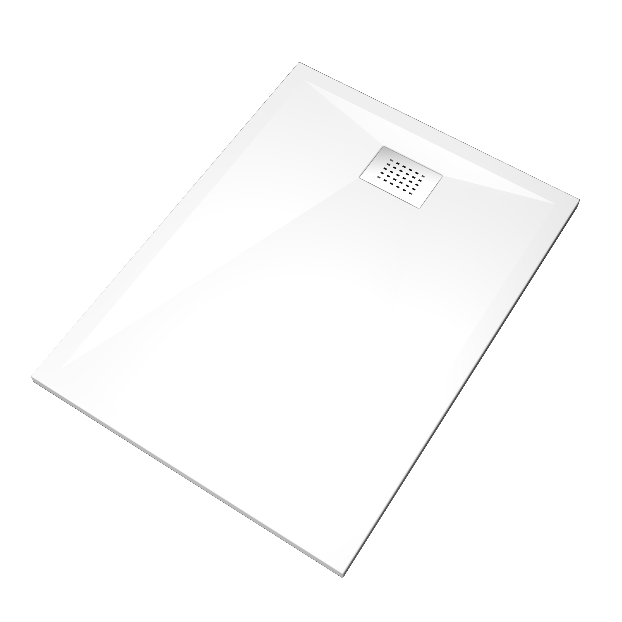 Receveur de douche 120x90x4 blanc avec grille en inox poli et bonde ...