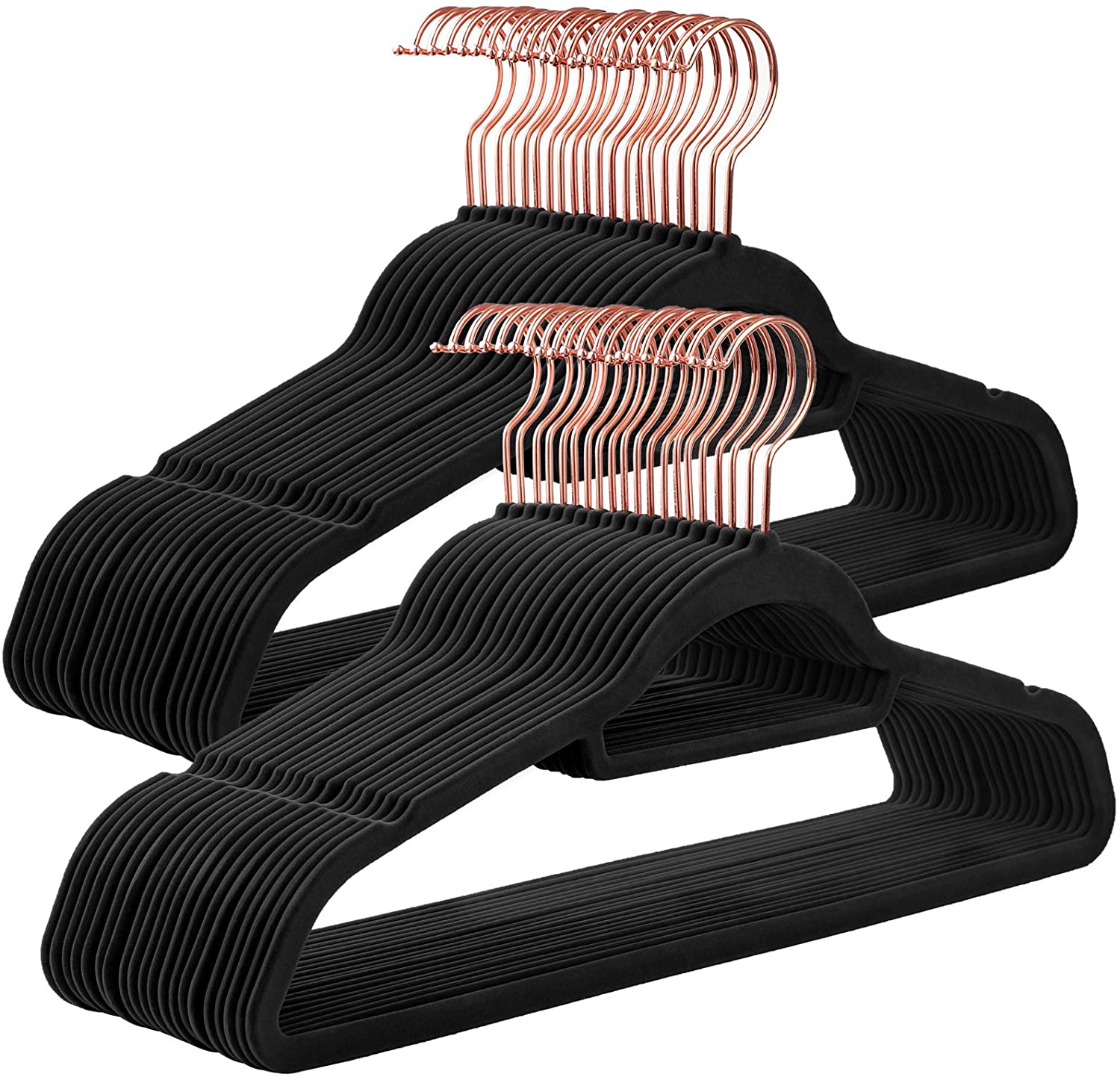 Cintres en velours, 50 pièces, antidérapant, crochet pivotant en or ...