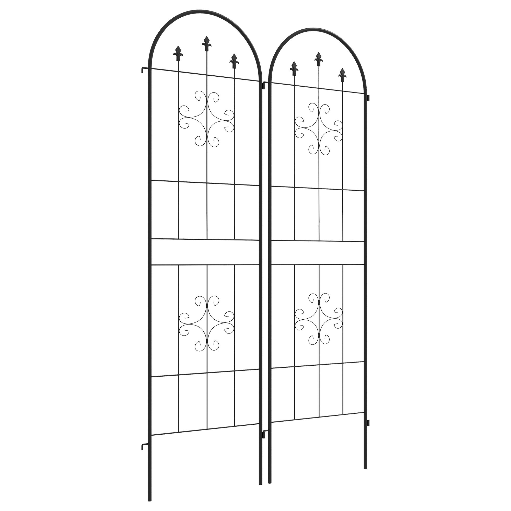 Lot de 2 treillis métalliques antirouille, à brancher, pour plantes ...