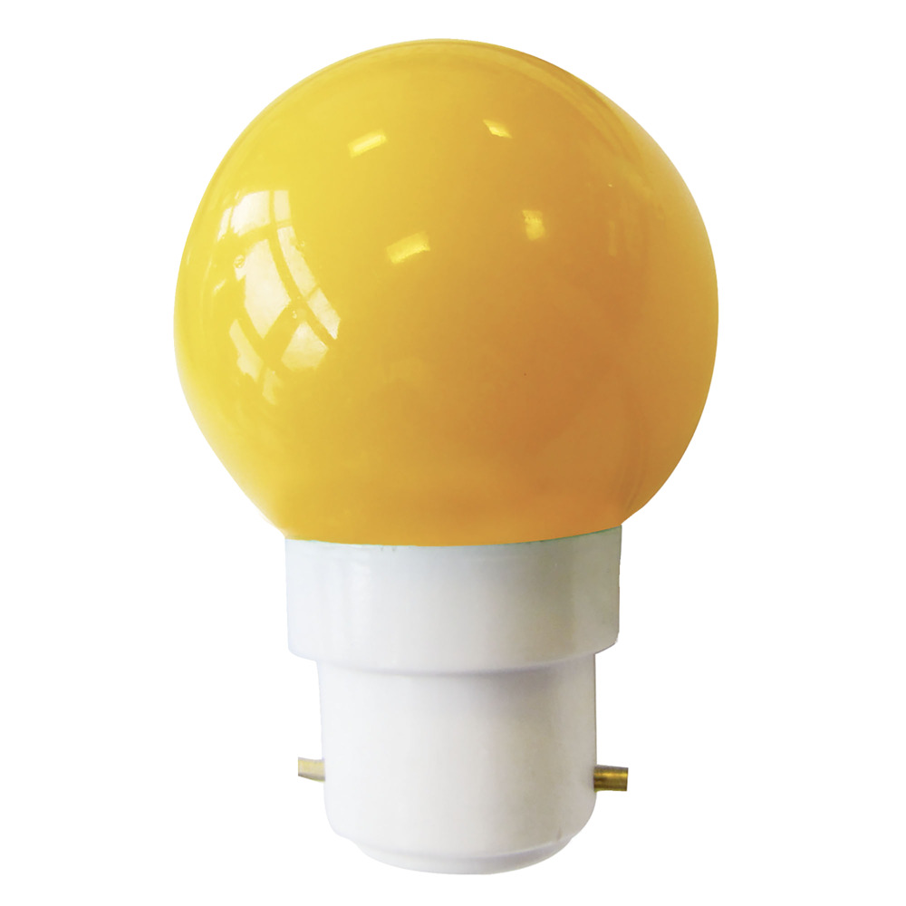 Ampoule Sphérique LED Jaune 0,7W - 30LM en Plastique, Culot B22 pour ...