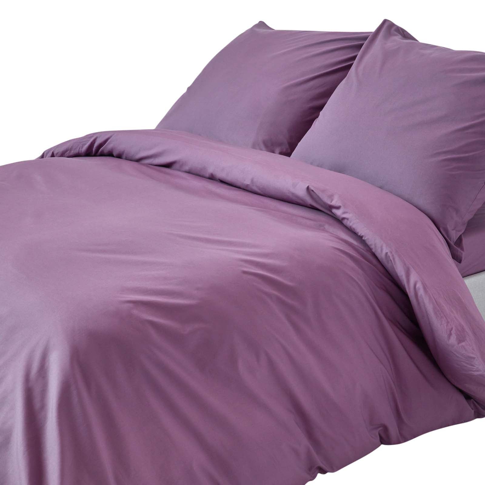 Juego de cama Homescapes Grape 100% algodón egipcio 200 hilos 155 x 200 ...