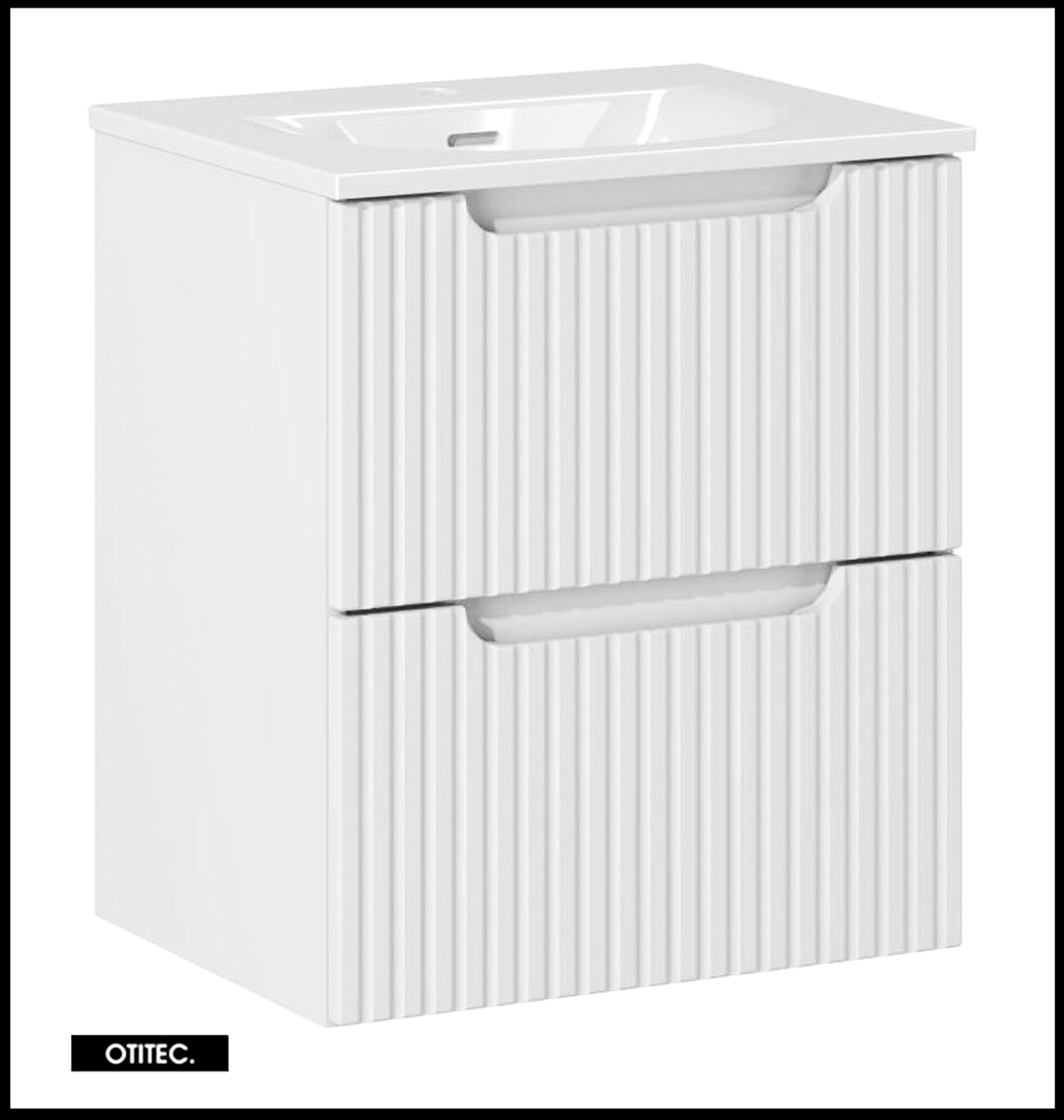 Mueble bajo lavabo de 50 cm - Con lavabo empotrable - Blanco - 2 ...