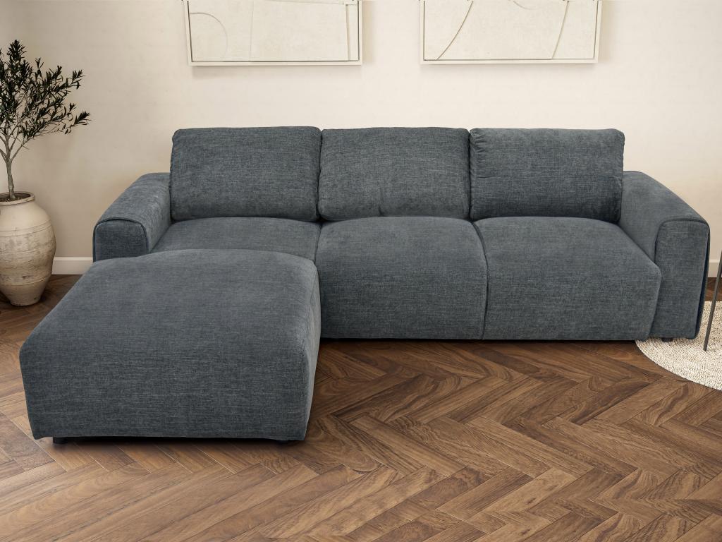 Canapé d'angle gauche en tissu bleu gris GLADYS | Leroy Merlin Canapé d'angle gauche en tissu bleu gris GLADYS | Leroy Merlin