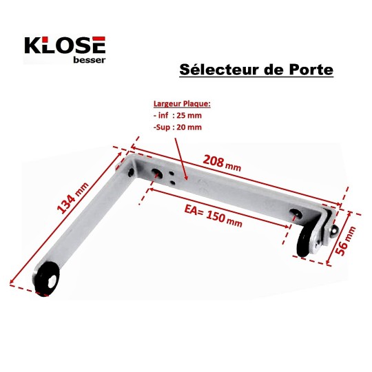 SELECTEUR de PORTE KLOSE besser ACIER ( NOIR,BLANC,GRIS,NICKEL Satin ...