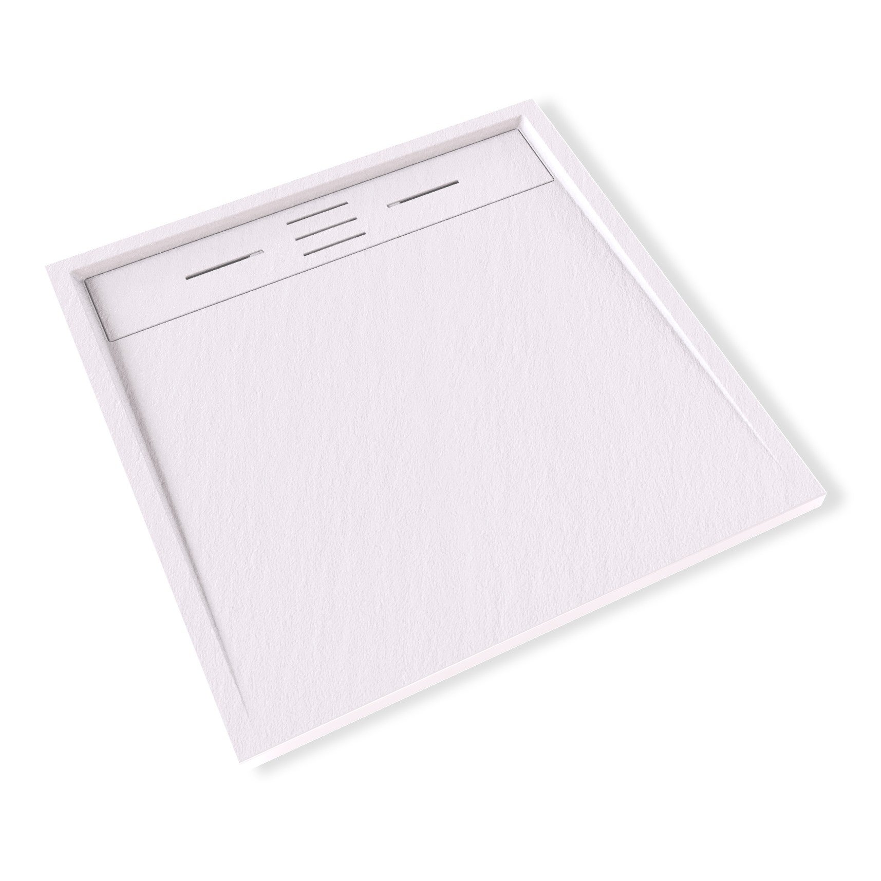 HIEMAL Receveur de douche 80 x 80 cm résine Blanc aspect ardoise ...