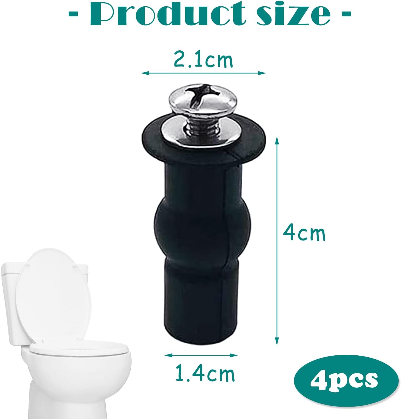 4 Pièces Fixation Cuvette WC, Abattant WC Fixations Charnières ...