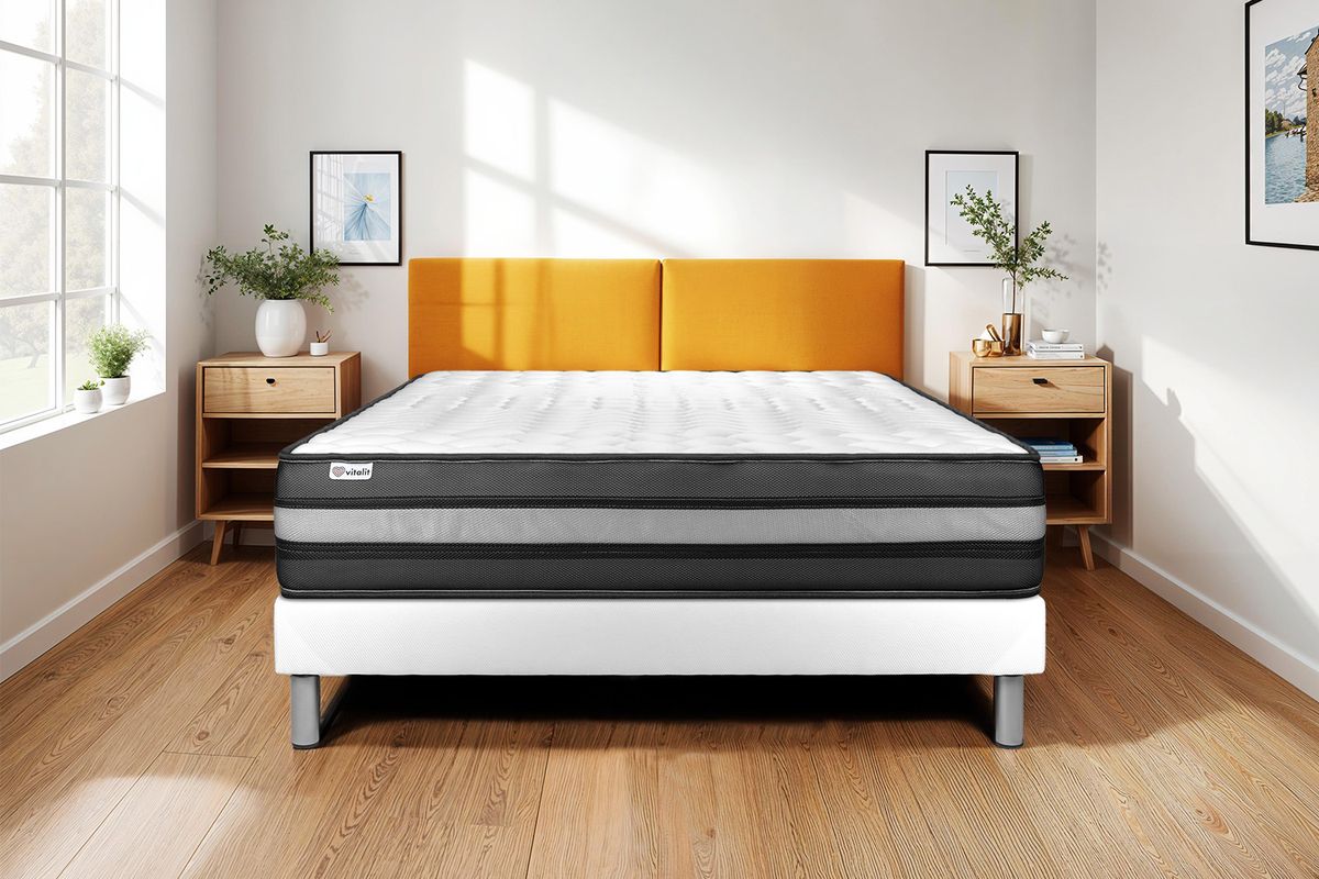 Matelas 180 x 200 cm VITAL POWER ZEN - Mousse polyuréthane à mémoire de forme - Ep. 24 cm ...