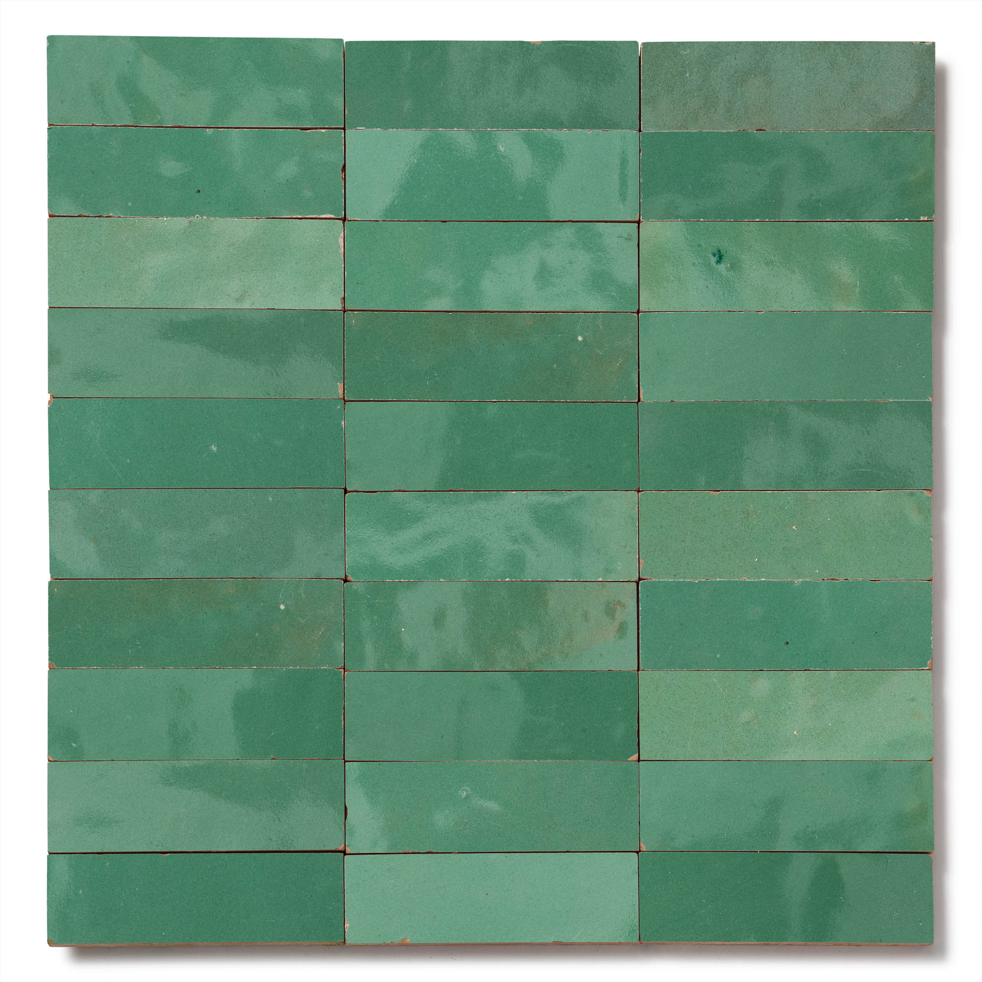 Zellige Marocain Artisanal Véritable - Vert d'eau 3x10 cm - Carrelage ...