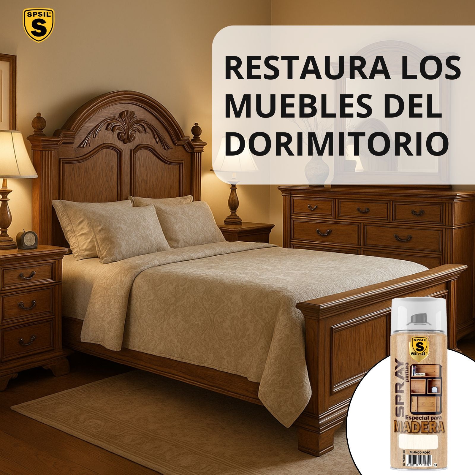 Pintura en Spray para Madera Spsil Caoba 400ml Satinado | Leroy Merlin