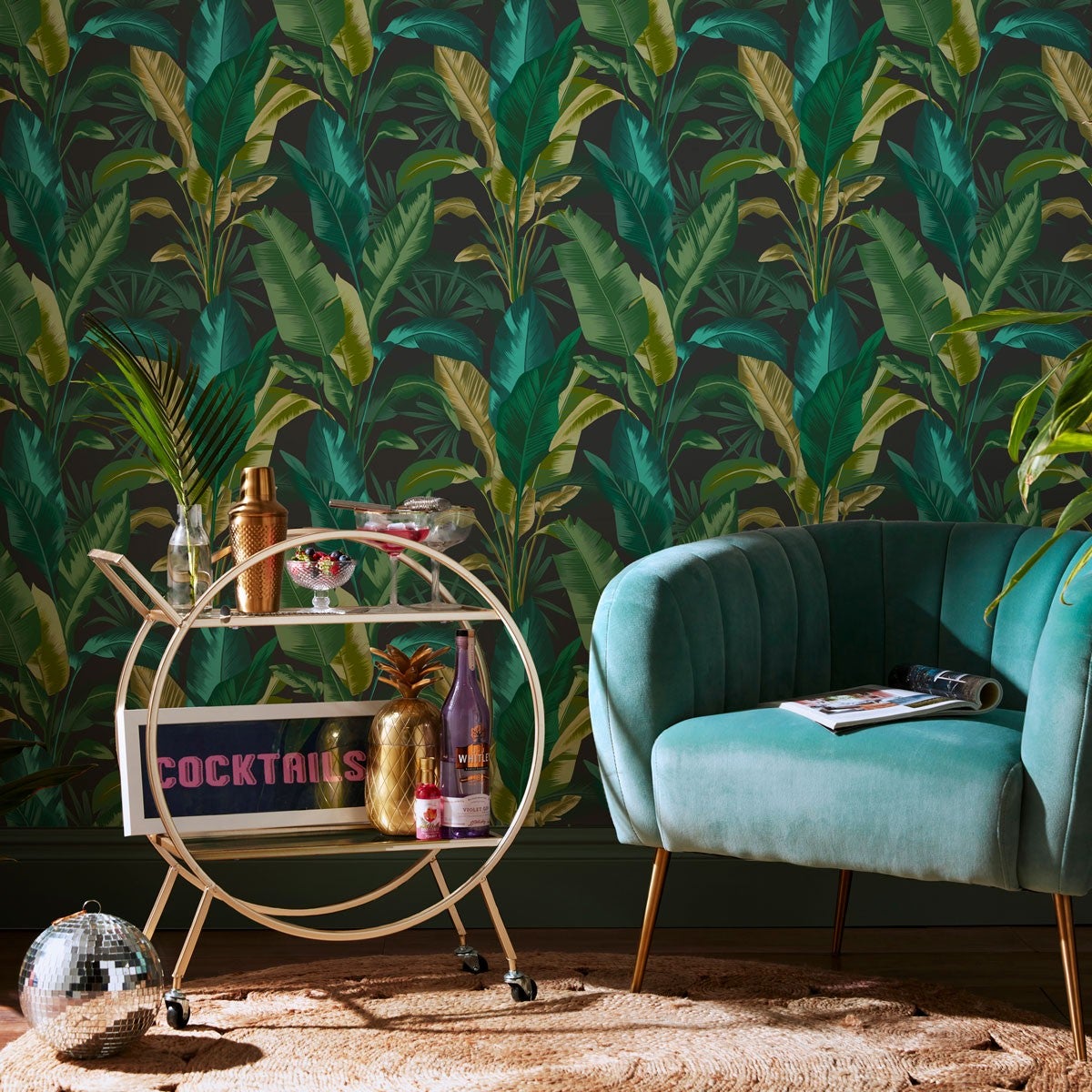Papel Pintado Leaf It Out Midnight, Envy - Rollo | Leroy Merlin