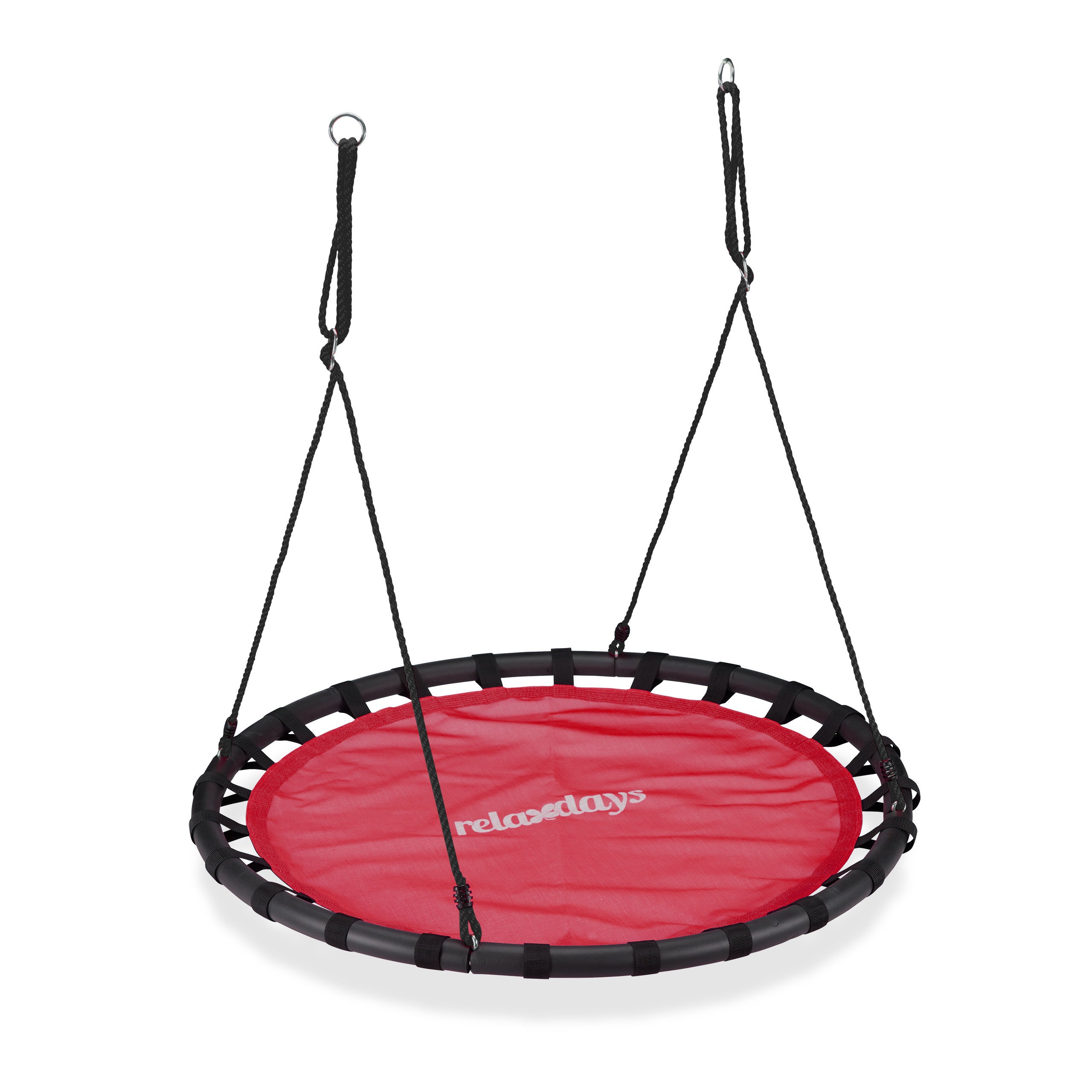 Relaxdays Balançoire nid d'oiseau rond 120 cm à suspendre enfant adulte ...