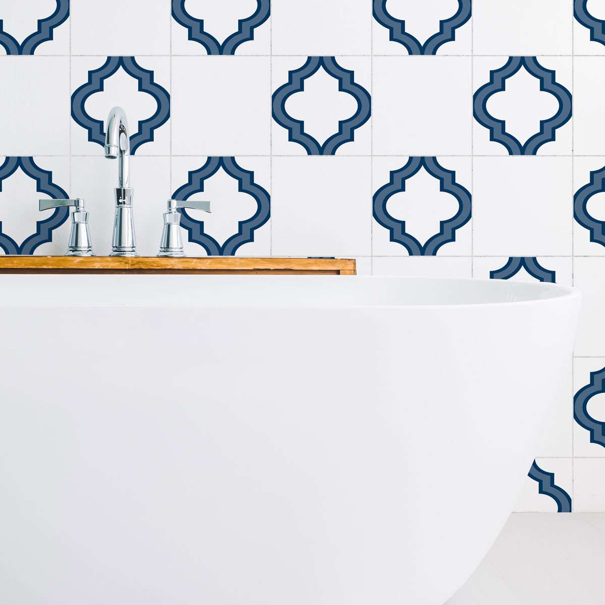 Baldosas pvc pared marruecos navy 15x15 cm - paquete 20 pegatinas ...