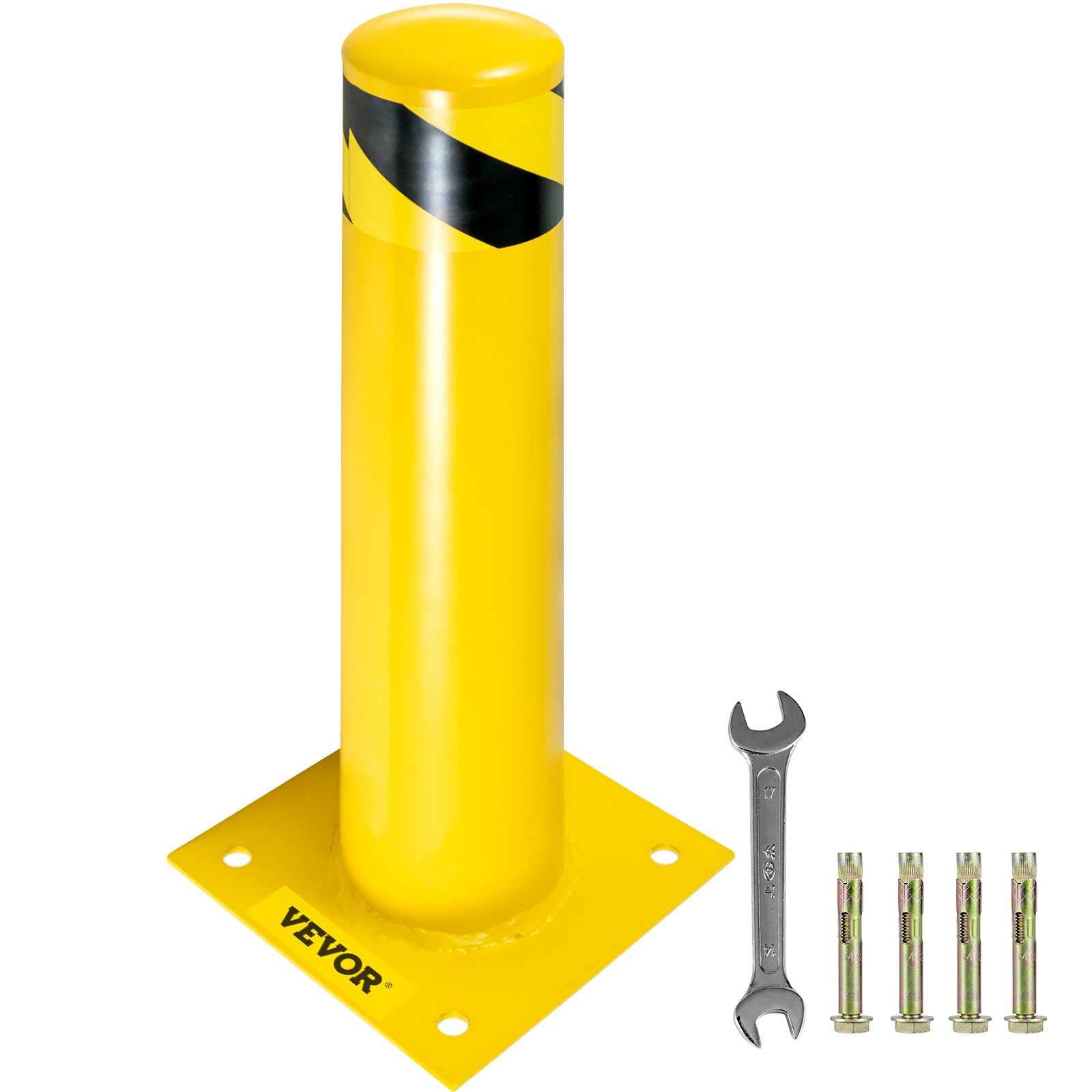 VEVOR Bollard de Securite 61x11,4 cm, Borne de Securite en Tube d’Acier ...
