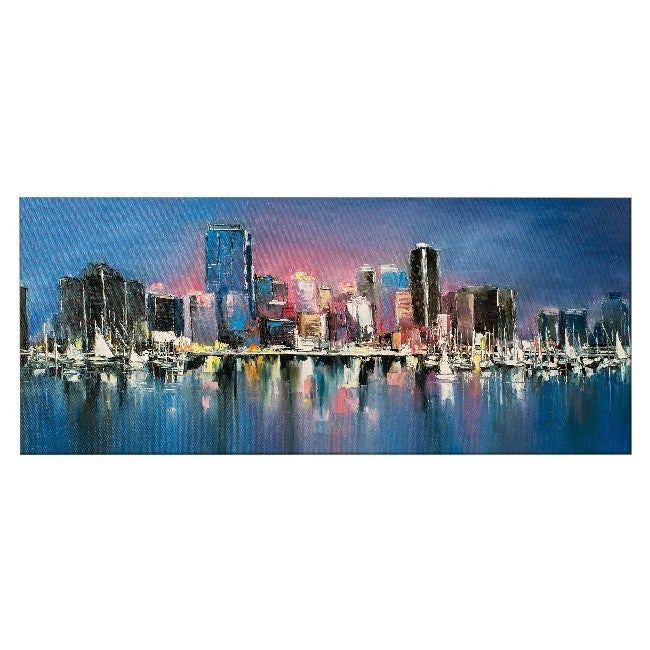 Tableau Ville Multicouleur - 70 X 3 X 100 Cm - Homemania | Leroy Merlin