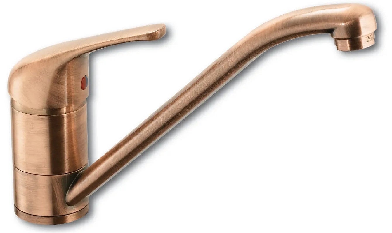 Mitigeur évier cuisine à bec mobile vieux cuivre | Leroy Merlin