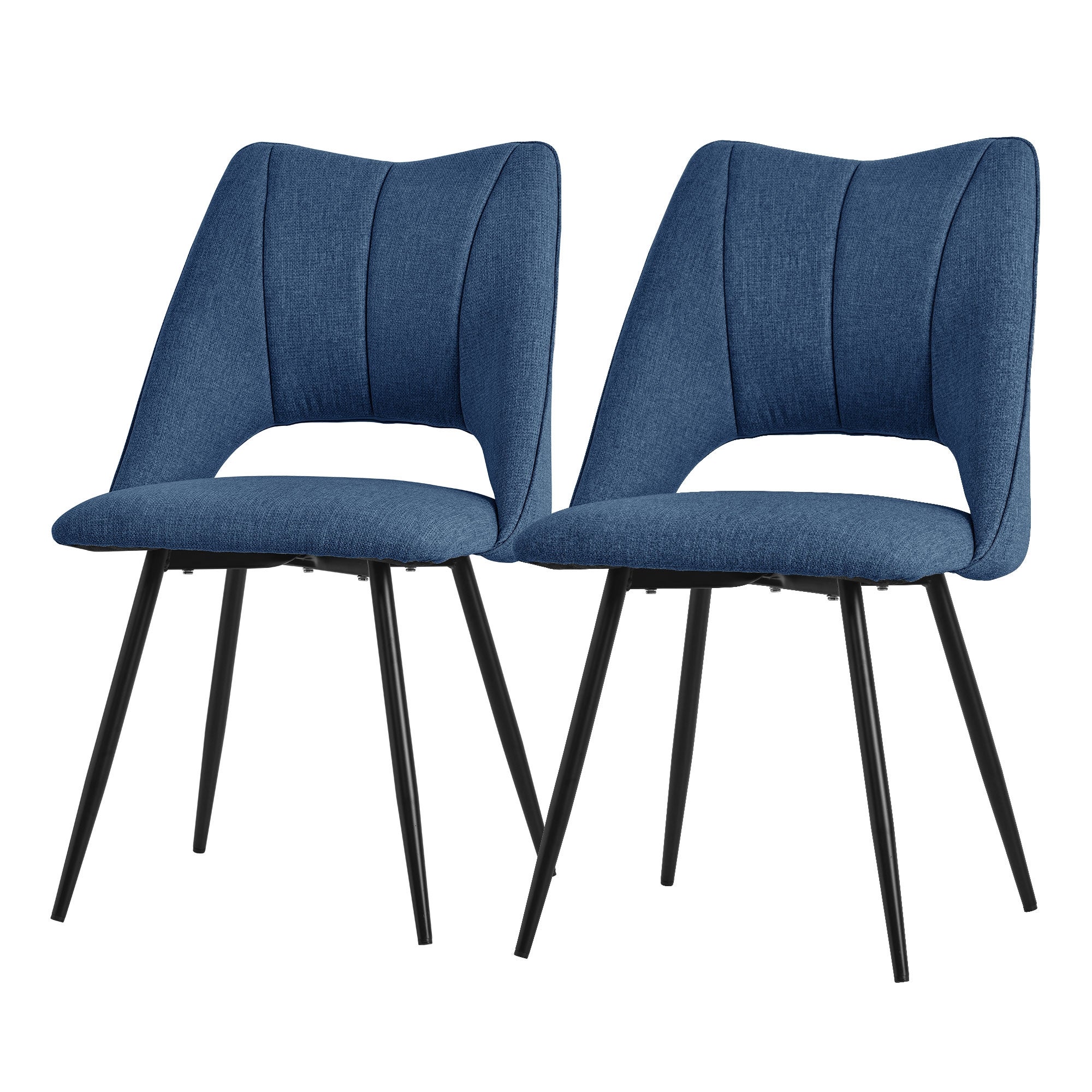 ML-Design Lot de 2 Chaises de Salle à Manger Bleu, Assise en Polyester, Chaise Rembourrées avec ...