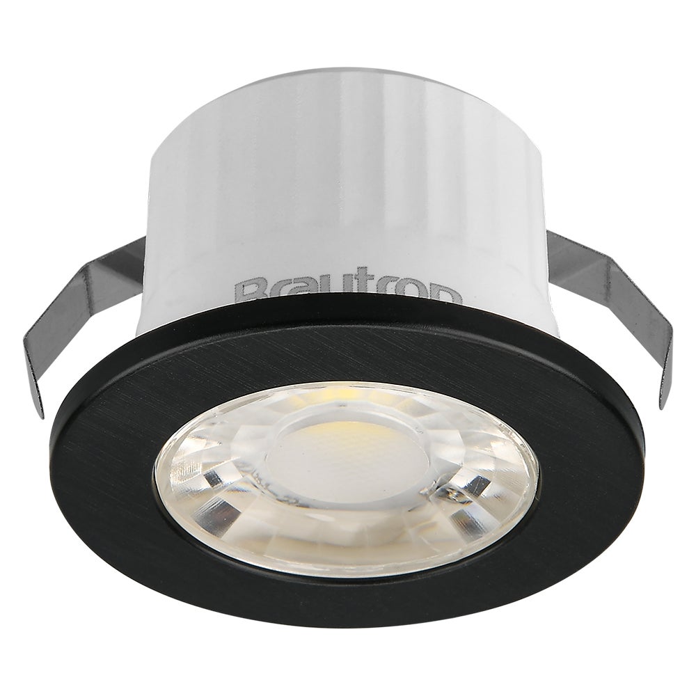 Mini foco LED redondo negro 3W 3000K IP54 | Leroy Merlin