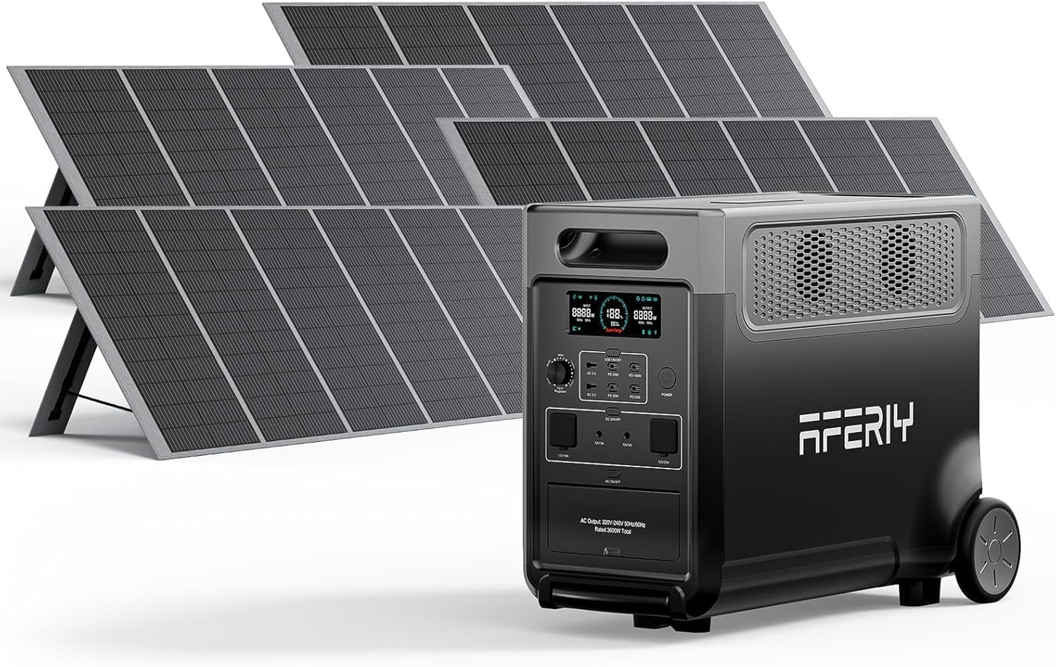 AFERIY Generador Solar 3600W 4 Paneles Solares 400W Bateria LiFePO4 ...