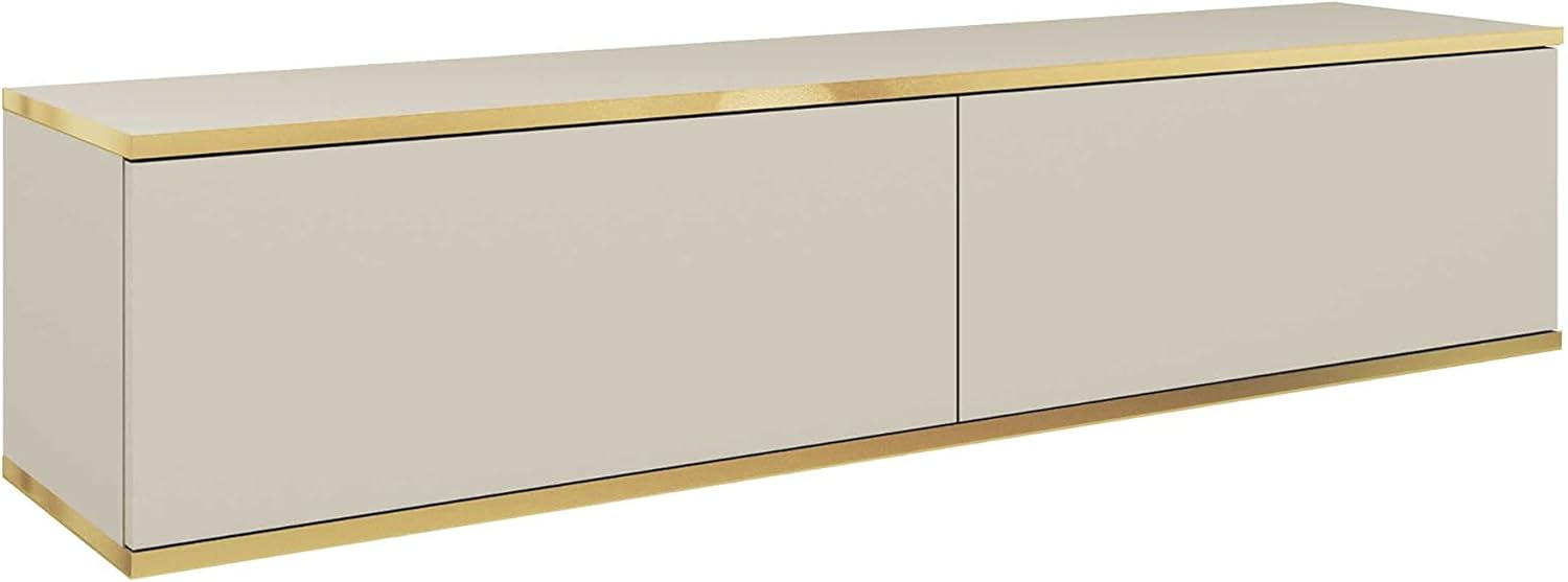 Meuble TV, Beige, 135 x 30 x 32 cm, Push to Open | Leroy Merlin