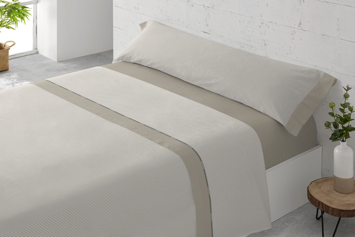 Juego Sábanas Cuatro Piezas Paduana Greco Cama 180 Beige | Leroy Merlin