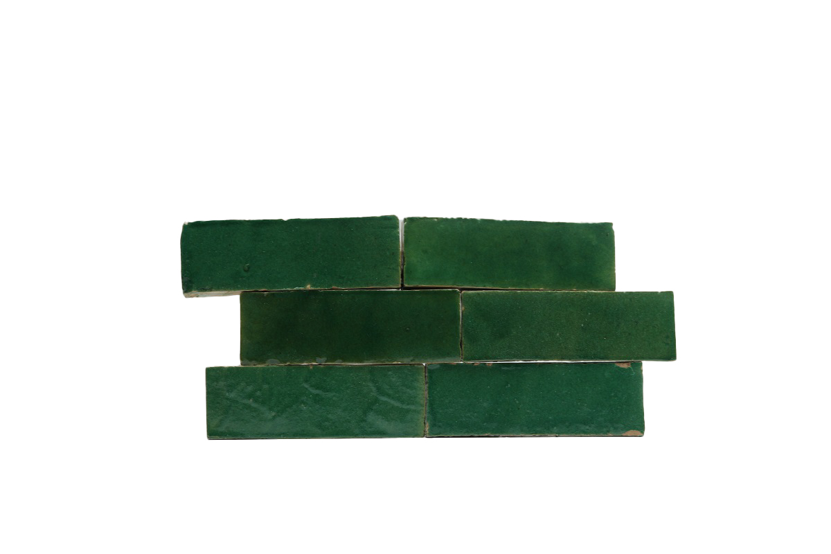 Véritable Zellige Bejmat de fabrication artisanale VERT 4.5X14 - 0.56 ...