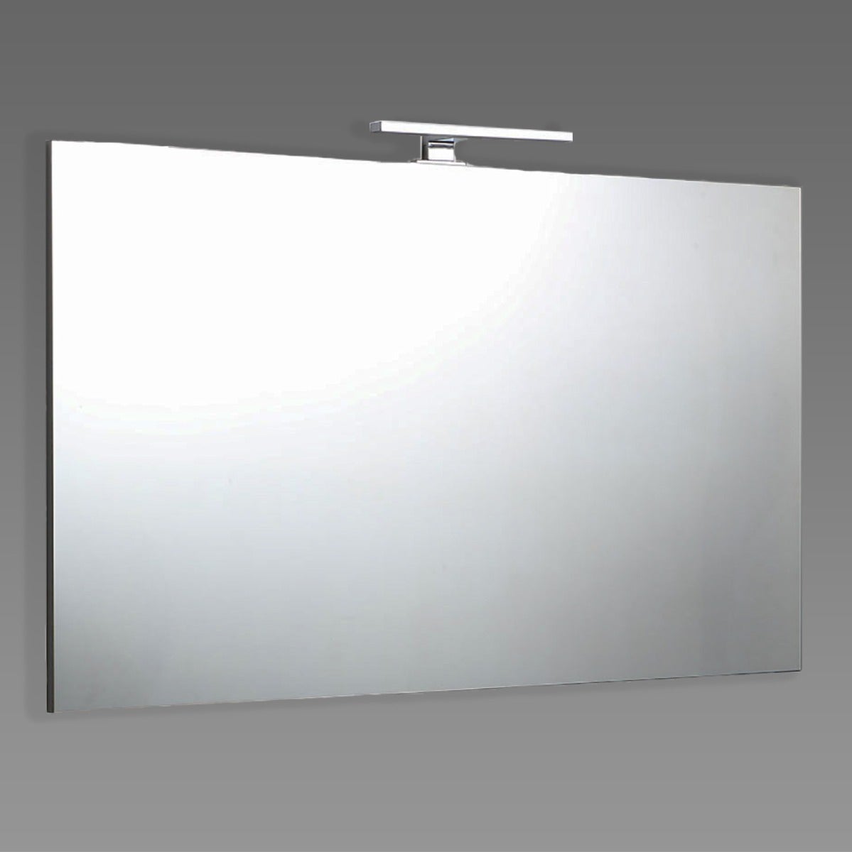 SPECCHIO BAGNO 120X60 CON LAMPADA LED CROMATA 20CM | Leroy Merlin