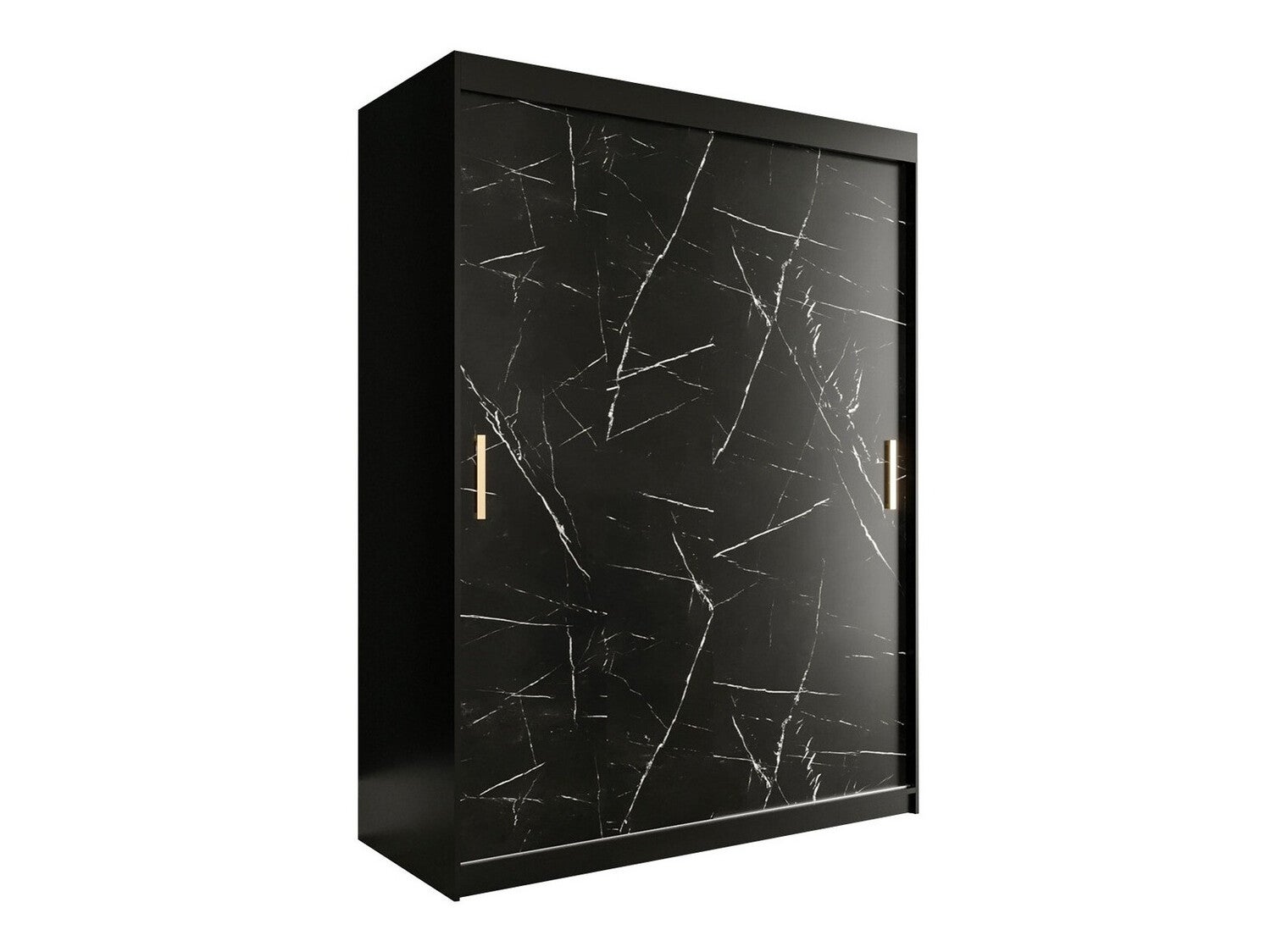 Armario Hartford 248, Negro mate, Mármol negro, 200x150x62cm, Puertas ...
