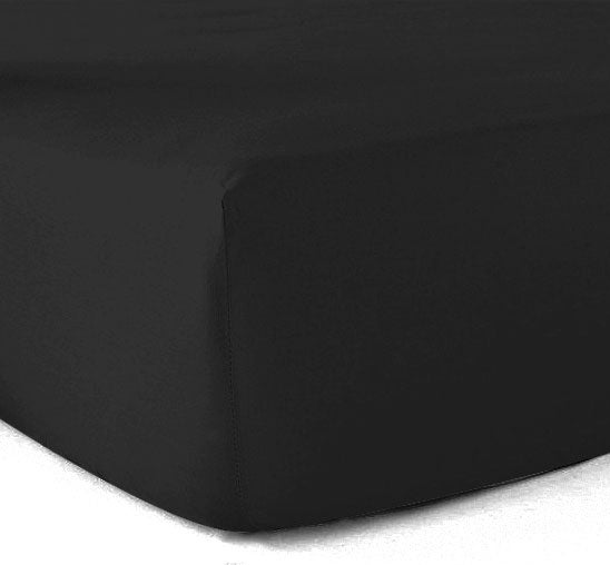 Drap-housse 100% coton 57 Fils Noir - 90 x 190 cm - Bonnet 30 cm ...