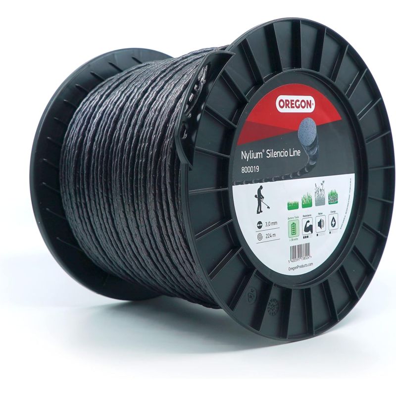 Hilo para desbrozadora Redondo Trenzado Nylium Silencio Negro ø3.0mm ...