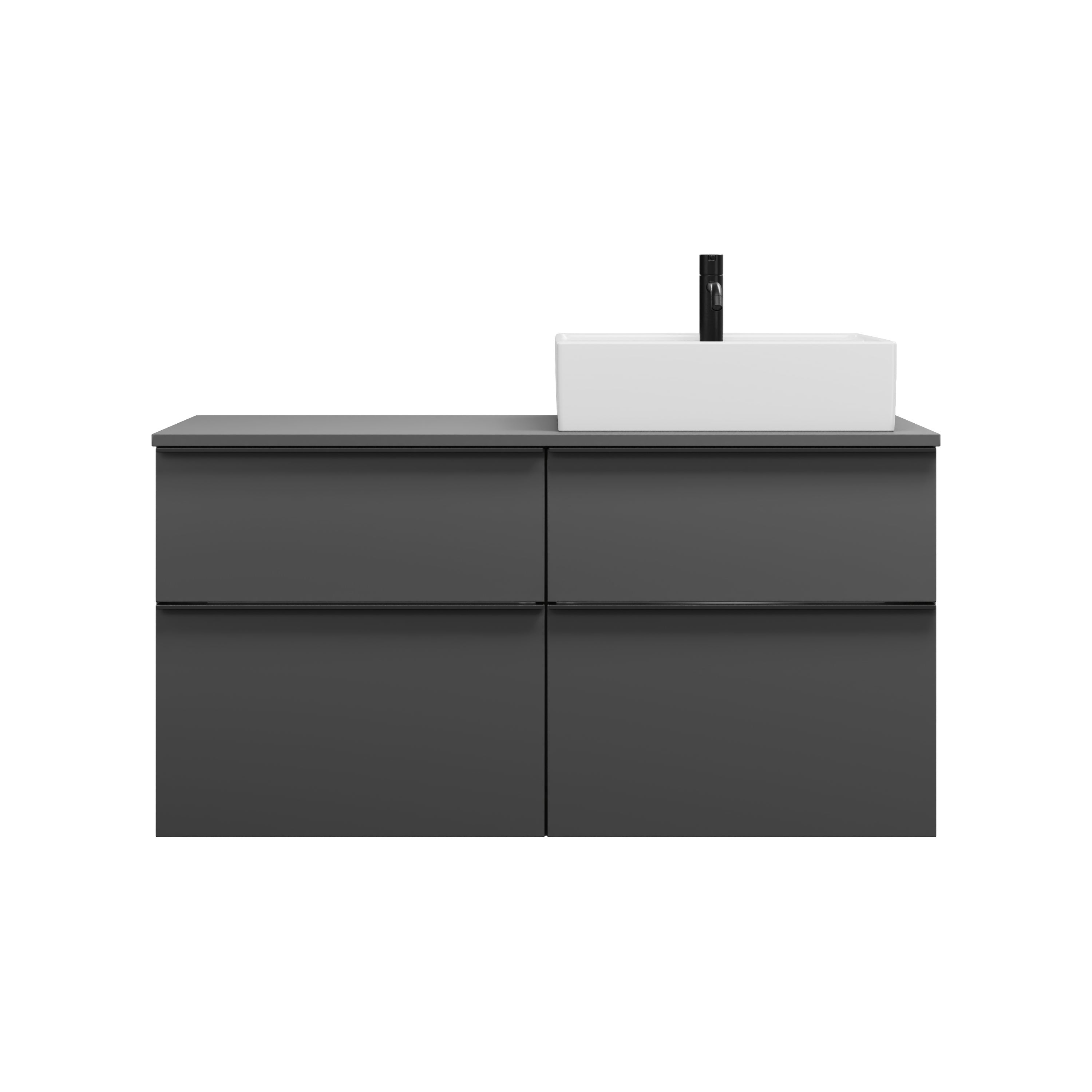 Burgbad Eqio lavabo sobre encimera cerámica cuadrado, derecha, incluye ...