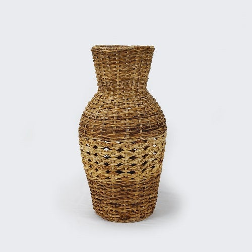 Vase Rond en Rotin Naturel KABA L - Ø35 cm - H50 cm - Style Naturel ...