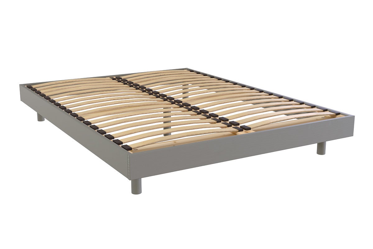 Sommier à lattes 2 places bois Kit France - 160x200, Gris | Leroy Merlin