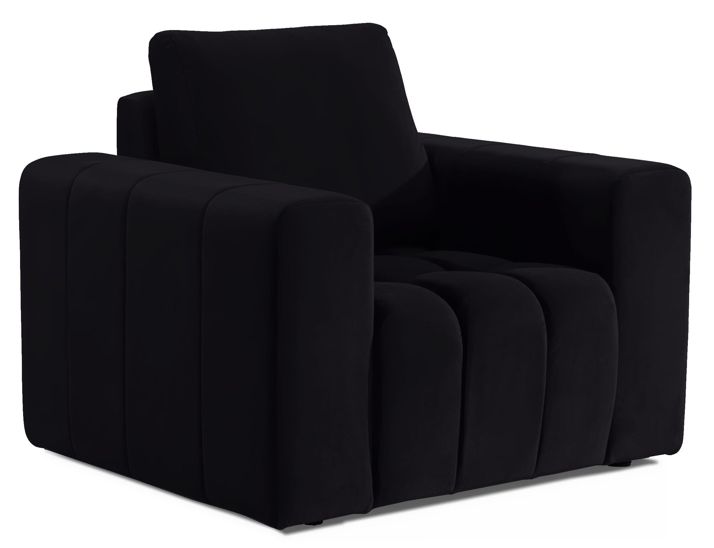 Fauteuil velours noir Larko 108cm | Leroy Merlin